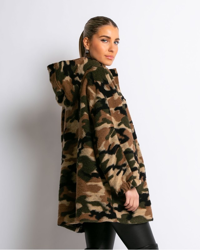Πανωφόρι oversized στρατιωτικο λαδί